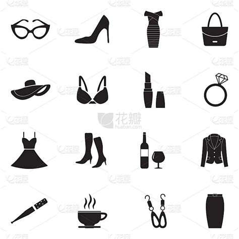 夫人图标。黑色的平面设计。矢量插图。素材 花瓣网