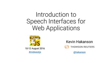 Introduction To Speech Interfaces For Web Applications Pdf