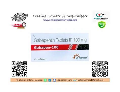 Gabapen 100mg Gabapentin 100mg Tablet 10 Tablets At ₹ 298 Box In Nagpur