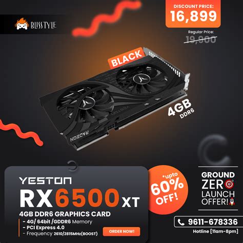 Blisstyle Electronics 🛒 Shop Online • Yeston Radeon Rx 6500 Xt 4gb D6 Gc Gddr6 6nm