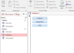 How To Create A Main Menu In Access 2016 Using VBA
