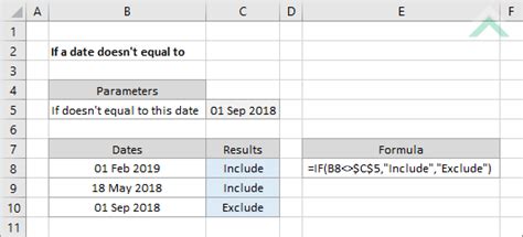 if a date doesn t equal to excel exceldome