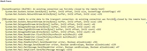 C Existing Connection Was Forcibly Closed By The Remote Host When