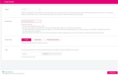 Creating A Bucket — Object Storage Service User Guide