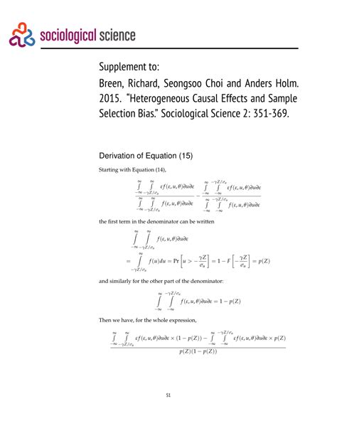 Pdf Heterogeneous Causal Effects And Sample Selection Bias