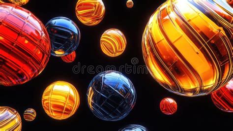 a vibrant collection of colorful spheres floating in a dark space showcasing abstract design