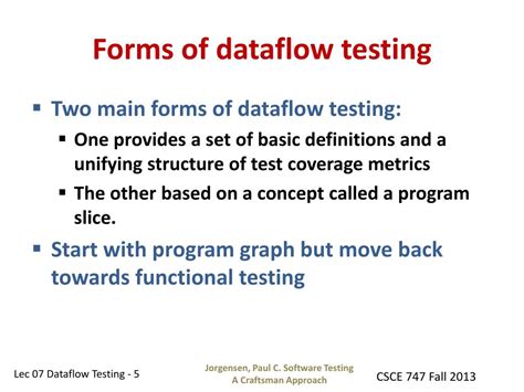 ppt csce 747 software testing and quality assurance powerpoint