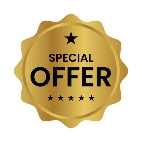 especial oferta insignia sello estampilla etiqueta etiqueta dorado