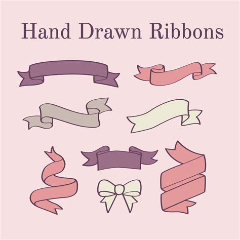 Hand Drawn Ribbons Vector 180392 Vector Art At Vecteezy