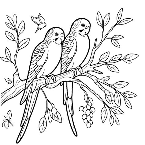 잉꼬 색칠 공부 Kr에서 무료 색칠 공부