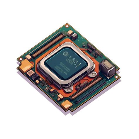 Premium Ai Image Isometric Microchip Isolated On A White Background