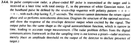 Solved 44 In Pulse Compression Radar A Phase Coded Rf
