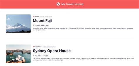 Github Joyannewtravel Journal Solo Project As Part Of Scrimba React Course