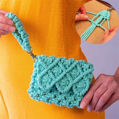 Simple And Easy To Make A Macrame Walletmini Bag Diy Purse Wallet Handbag Macramé Bag