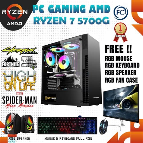 Jual PC GAMING DESIGN RYZEN 7 5700G 16GB RAM FULLSET SIAP PAKAI Shopee Indonesia