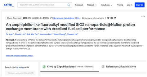 Citation Report An Amphiphilic Like Fluoroalkyl Modified Sio2