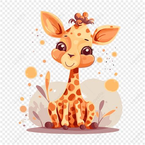 귀여운 기린 벡터 만화 클립 아트 상표 Png 일러스트 무료 다운로드 Lovepik