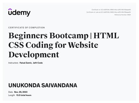 Completed Udemy Course On Html And Css Unukonda Saivandana Posted On The Topic Linkedin