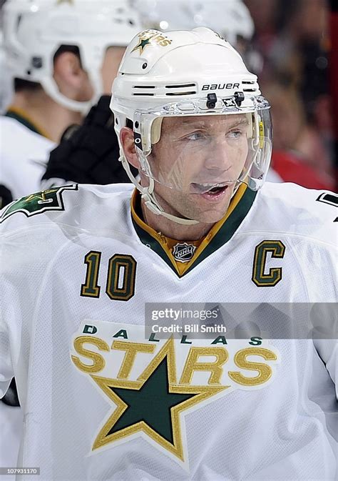 Brenden Morrow Of The Dallas Stars Reacts After Scoring Against The