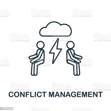 충돌 관리 아이콘입니다 생활 기술 컬렉션의 라인 스타일 요소 템플릿 인포그래픽 등을 위한 씬 충돌 관리 아이콘 개념에 대한 스톡 벡터 아트 및 기타 이미지 Istock