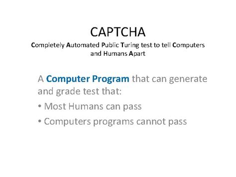 captcha captcha completely automated public turing test to