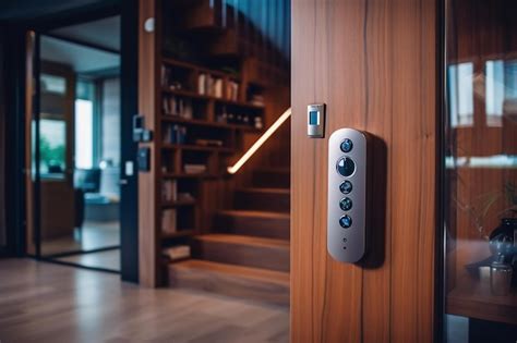 Premium AI Image Wood Door With Smart Lock Touch Screen Keypad And Fingerprint Key Less Access