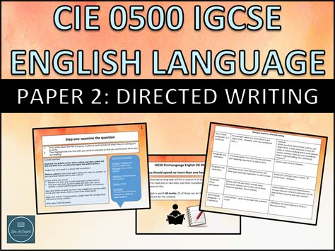 Cambridge Igcse 0500 Paper 2 Directed Writing Teaching Resources