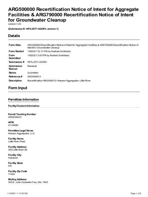 Fillable Online Arg500000 Recertification Notice Of Intent For Aggregate Fax Email Print Pdffiller