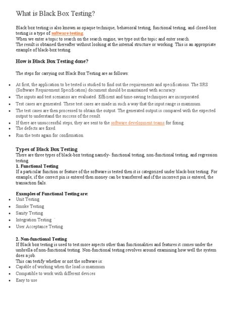Black Box Testing Pdf Software Testing User Computing