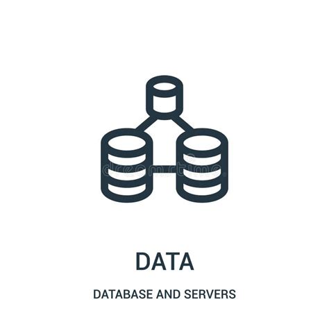 Data Icon Vector From Database And Servers Collection Thin Line Data Outline Icon Vector