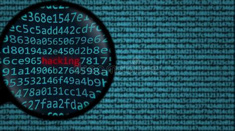 hacking text consisting of many symbols on computer monitor 3d