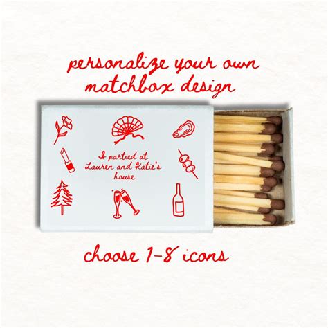 Custom Hand Drawn Matchbox Design Personalized Wedding Favor Digital
