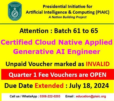 Piaic Iot On Linkedin Attention Piaic Batch 61 To 65 Quarter 1 Vouchers Are Open Now Unpaid