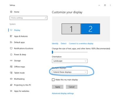 Second Screen Settings