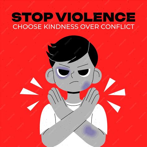 Premium Vector Flat Stop Violence Illustration