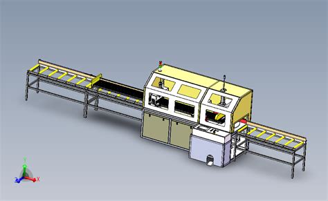 全自动铝型材切割机 直切斜切一体机sw18可编辑 SOLIDWORKS 2018 模型图纸下载 懒石网