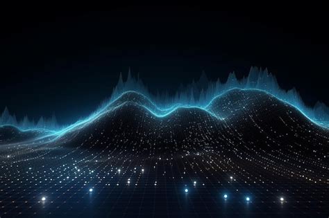 Premium Ai Image Futuristic Data Technology Landscape With Binary