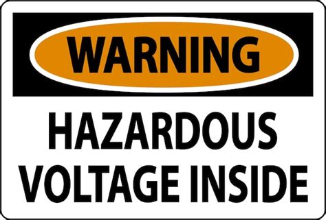 경고 표지판 내부 위험 전압 프리미엄 벡터