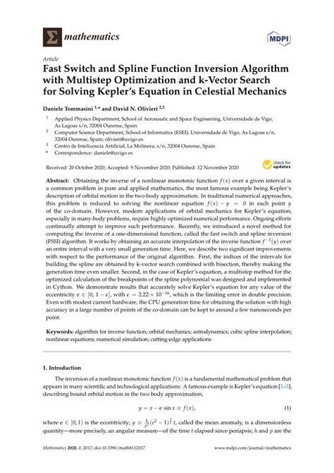 Pdf Fast Switch And Spline Function Inversion Algorithm With
