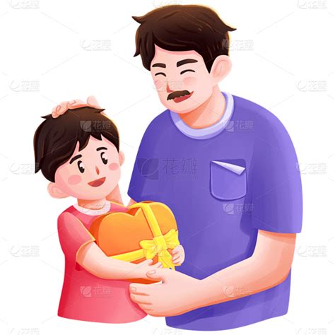 卡通感父亲节父子元素贴纸