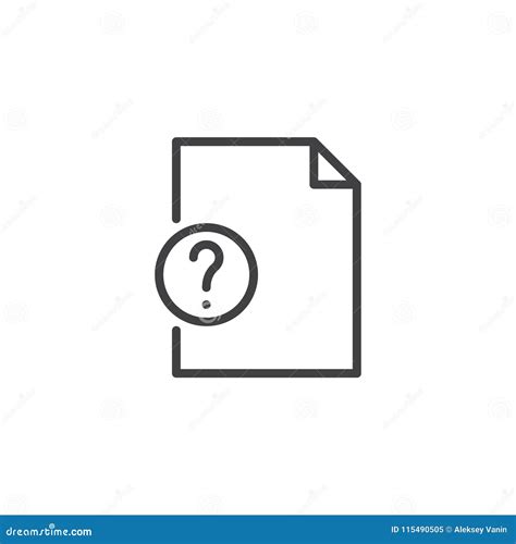 Unknown File Format Outline Icon Stock Vector Illustration Of Office Design 115490505