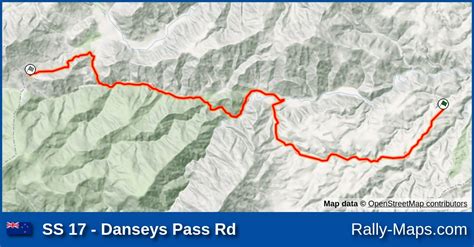 Ss 17 Danseys Pass Rd Stage Map Silver Fern Rally 2022 🌍 Rally