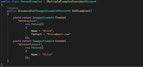Multiple Requestresponse Examples For Swagger Ui In Aspnet Core
