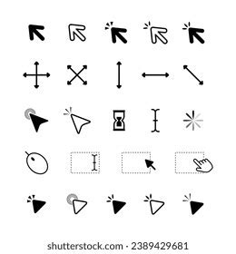 Design Mouse Cursor Set Isolated On Stock Vector Royalty Free 2389429681 Shutterstock