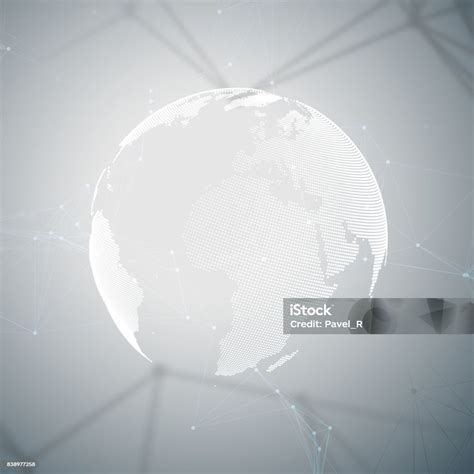 미래 네트워크 셰이프를 추상화 합니다 하이테크 Hud 배경 선 및 점 다각형 선형 연결 회색 세계 세계입니다 글로벌 네트워크 연결 기하학적 설계 파고 데이터 개념 개념에