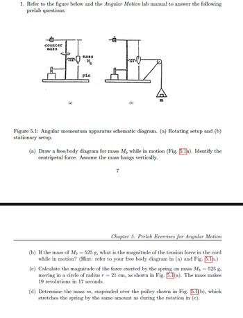 Answered 1 Refer To The Figure Below And The Angular Motion Lab Manual To Answer The Following