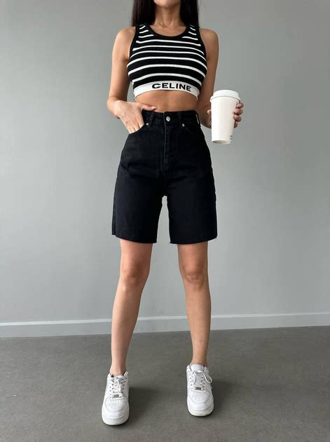 Жіночі джинсові шорти 40 чорні Брендовий одяг Rozetka