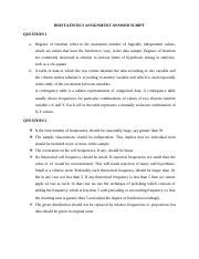 Understanding Biostatistics Degrees Of Freedom Contingency Course Hero