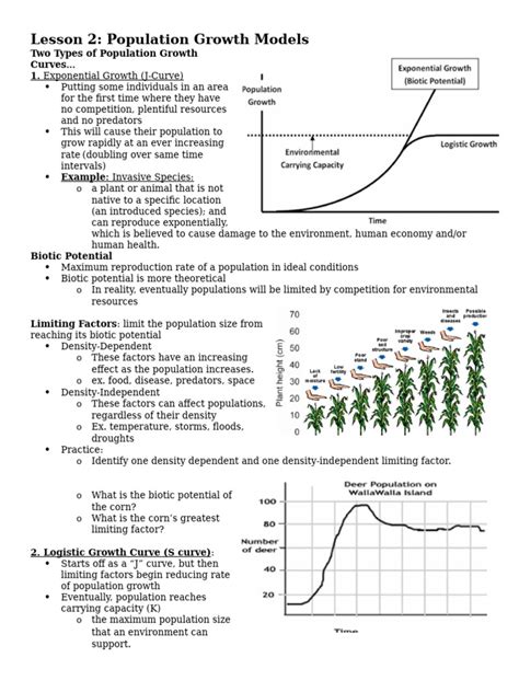 Apes Unit 3 Class 2 Population Growth Models Guided Notes No Blanks Pdf