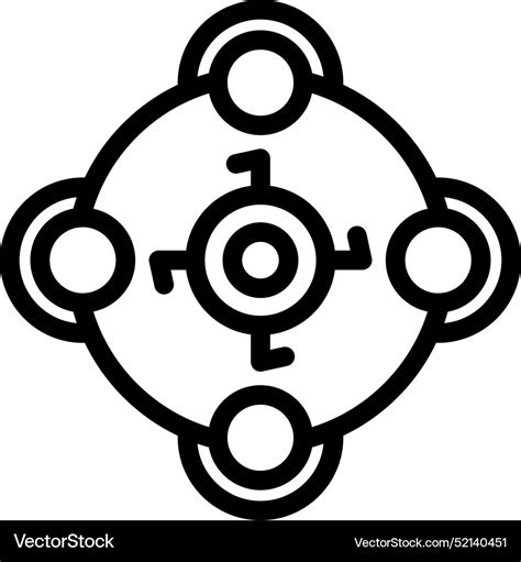 Abstract Circular Element With Connecting Circles Vector Image